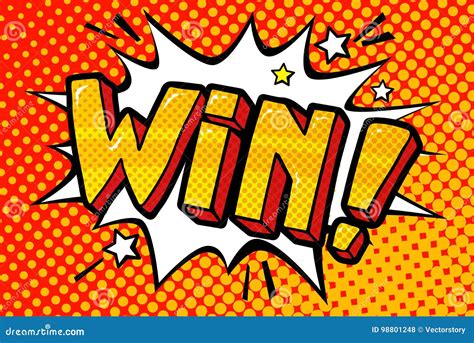 Win Message In Pop Art Style Stock Vector Illustration Of Burst Comic 98801248