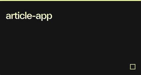 Article App Codesandbox