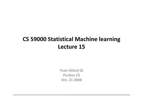 Gp For Classification Gaussian Processes Lecture Slides Cs 59000 Docsity