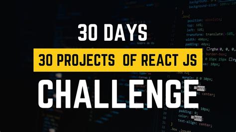 30 Days 30 React Js Projects Challenge Project Based Learning Youtube
