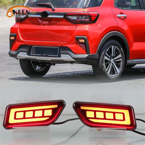 Okeen Led 리어 범퍼 리플렉터 램프 자동차 브레이크 정지 신호 경고등 12v Toyota Perodua Bezza