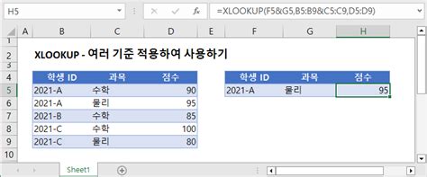 Xlookup 여러 기준 적용하여 사용하기 Automate Excel