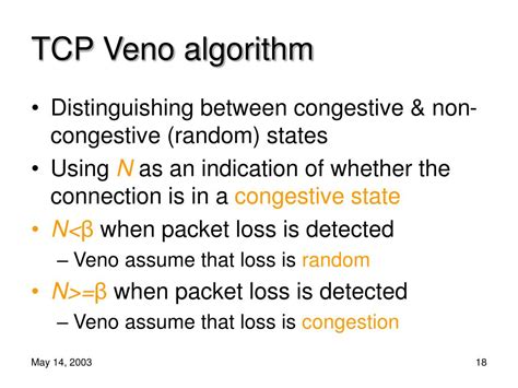 Ppt Tcp Veno Tcp Enhancement For Transmission Over Wireless Access