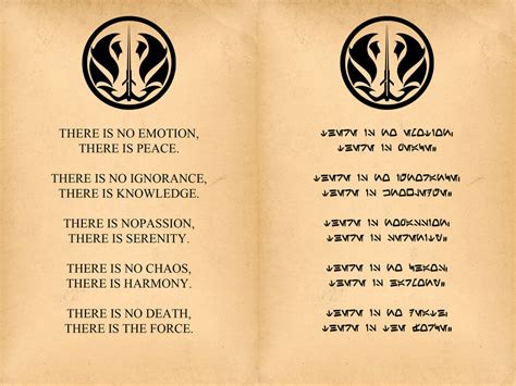 There Is No Emotion There Is Peace Jedi Code Lyrics Meaning