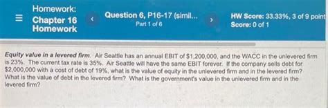 Solved Homework Chapter 16 Homework Question 6 P16 17