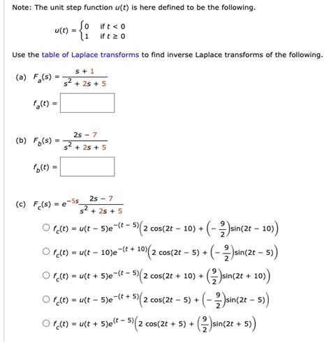 solved note the unit step function u t is here defined to