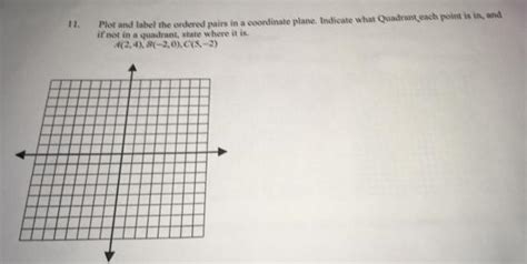 11 plot and label the ordered pairs in a coordinate plane indicate