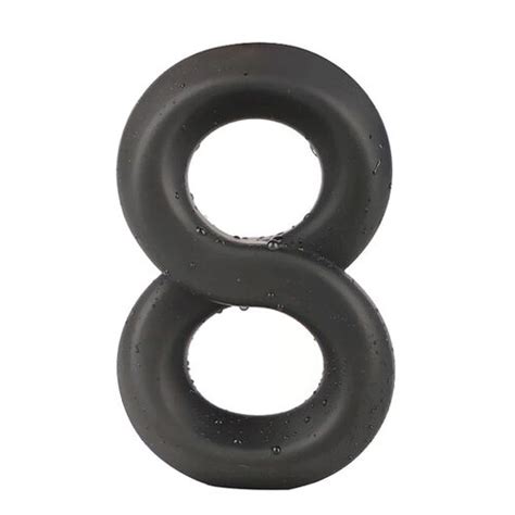 Double Cock And Balls Dual Penis Ring Figure 8 Sex Toy For Men Aid
