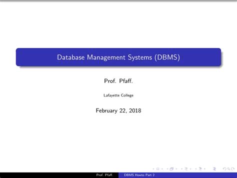 Ppt Database Management Systems Dbms Prof Pfaff Lafayette