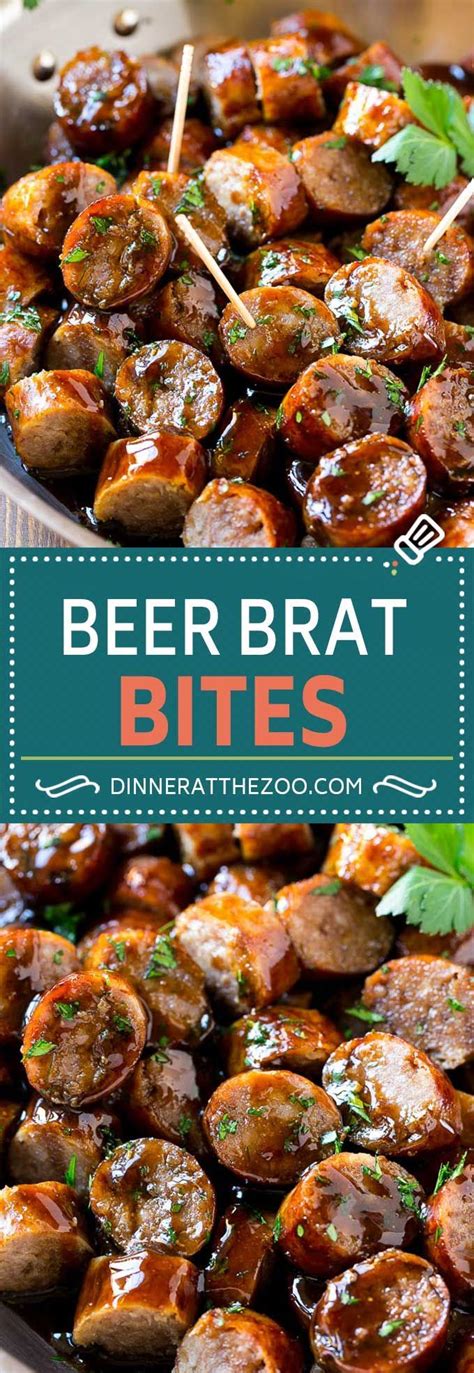 Beer Brat Bites Recipe Sausage Appetizer Bratwurst Recipe Sausage
