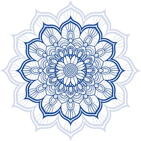 만다 터의 라인 아트 꽃 색채 페이지 프리미엄 벡터