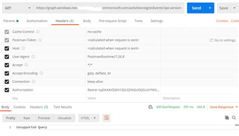 Azure Ad Graph Api Returns Unsupported Query For Signin Activity Stack Overflow