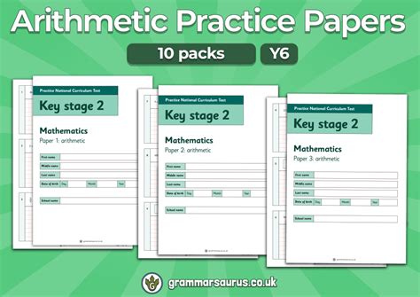 Y6 Maths Arithmetic Practice Papers Grammarsaurus