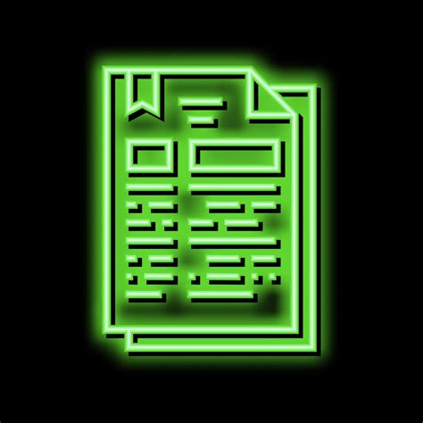 Protocol Document Neon Glow Icon Illustration 20596517 Vector Art At