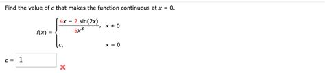 Solved Find The Value Of C That Makes The Function Chegg Com