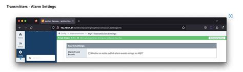 mqtt transmitter alarm configuration settings missing ignition