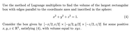 solved use the method of lagrange multipliers to find the