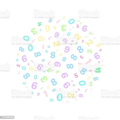 다양한 크기의 다채로운 숫자가 패턴으로 있는 배경입니다 0명에 대한 스톡 벡터 아트 및 기타 이미지 0명 개념 개념과 주제 Istock