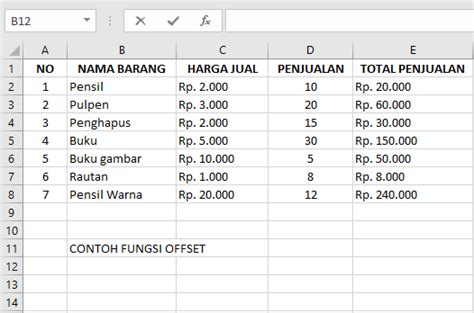 Fungsi Offset Pada Microsoft Excel Dan Cara Menggunakannya Portal