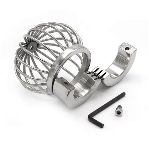 Birdcage Ball Stretcher Metal Penis Rings Glans Head Cock Rings
