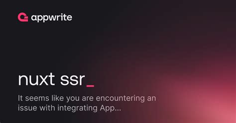 Nuxt Ssr Threads Appwrite