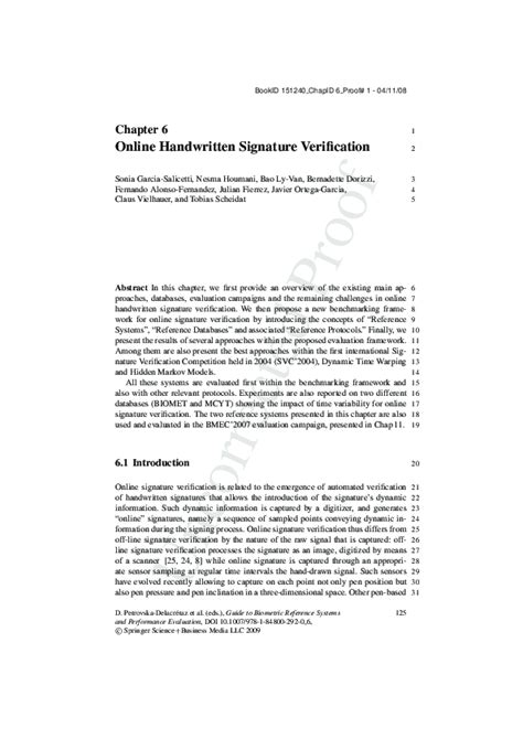 Pdf Online Handwritten Signature Verification Sonia Garcia Salicetti