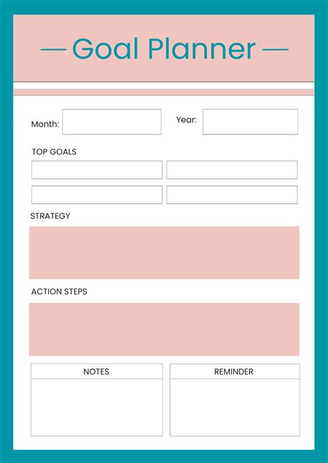 Free Goal Planner Templates To Customize Online