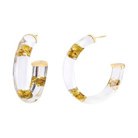 7 Styles 24k Gold Leaf Lucite Hoops And Bangles James Ascher