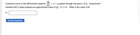 Solved A Solution Curve To The Differential Equation Chegg