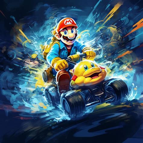 Premium Ai Image A Super Maryo Game Ride Illustration