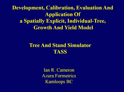 Development Calibration Evaluation And Application Of A Spatially Explicit Individual Tree