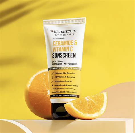 Dr Sheths Ceramide And Vitamin C Sunscreen Spf 50 Pa For Deep Moisturization Non Greasy