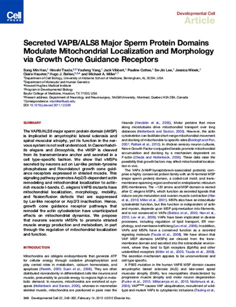 Pdf Secreted Vapbals8 Major Sperm Protein Domains Modulate