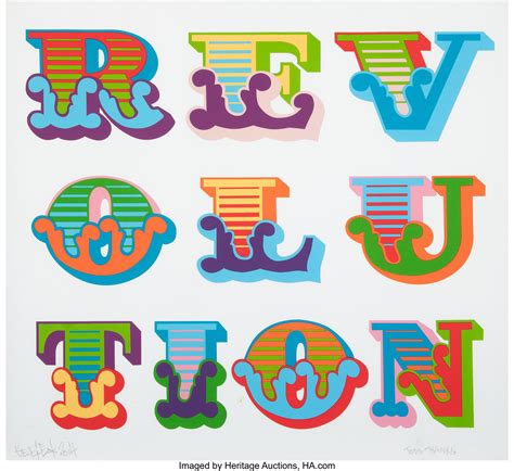 Ben Eine B 1970 Revolution White 2014 Screenprint In Colors