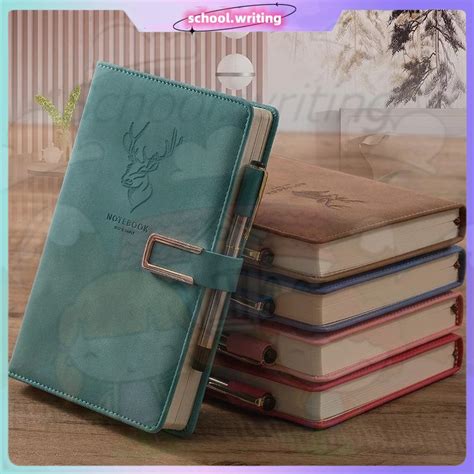 A5 Leather Big Notebook With Pen 416 Pages Paper Notepad Big Thick