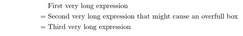 Equations Alignment Of Multiline Equality Chain Without Left Hand
