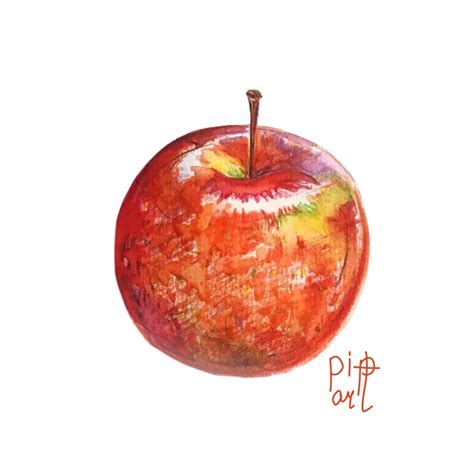 Иллюстрация Сочное яблоко в стиле 2d абстракция академический