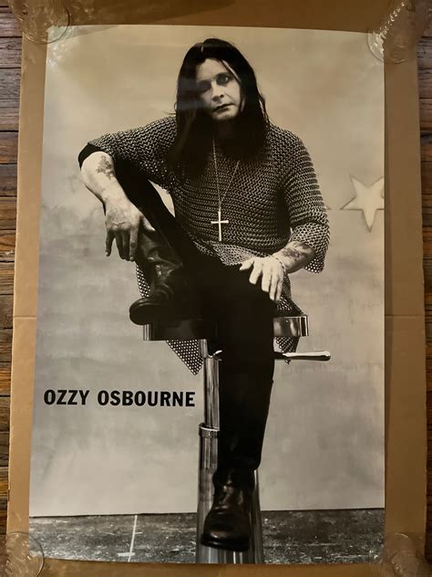 Ozzy Osbourne Vintage Poster Music Memorabilia Black And White 1990s Etsy