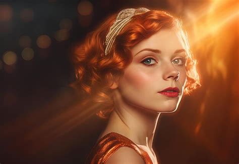Premium Ai Image Beautiful Girl Portrait In The Style Of Retro Glamour