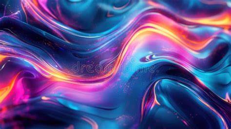 Abstract Waves Of Vibrant Colors Create A Mesmerizing Visual Experience Stock Illustration