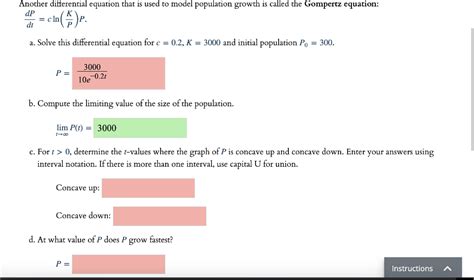 Solved Another Differential Equation That Is Used To Model
