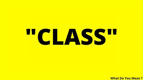 Class Full Form What Is Class Youtube