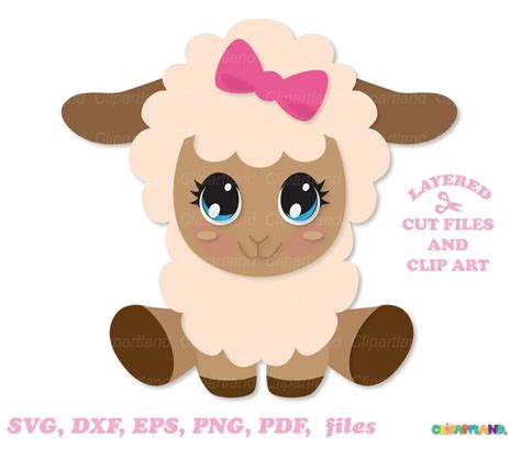Instant Download Cute Sheep Girl Cut File And Clip Art Personal And