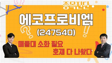보유vs매도 에코프로비엠247540종목진단 나만 믿고 따라와 2부 Youtube