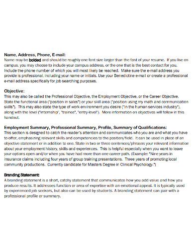 6 Resume Opening Statement Examples To Download
