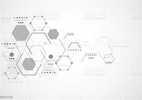 기술 배경 및 과학 스타일에서 추상 육각 분자 구조 의료 디자인입니다 벡터 일러스트 레이 션 육각형에 대한 스톡 벡터 아트 및 기타 이미지 Istock