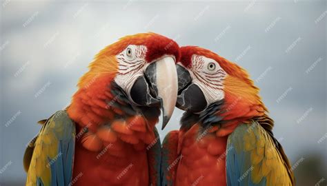 premium ai image vibrant macaws in the wild showcase beauty of