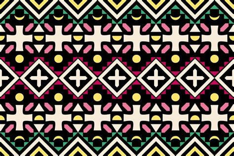 Colorful Geometric Ethnic Seamless Pattern Design For Wallpaper