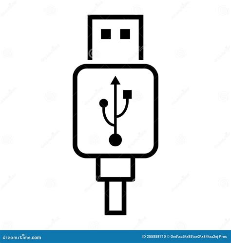 USB Plug Cable Icon Technology Connect Device Sign Electronic
