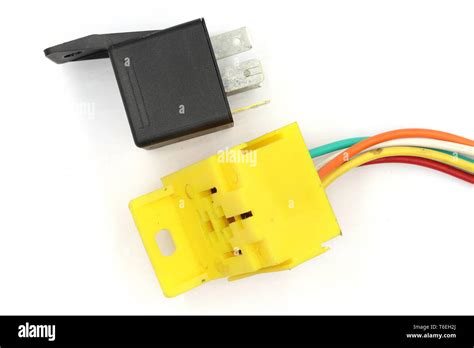 Coil Power Relay Magnetic Contactor 12v Auto Part With Socket Isolated On White Background